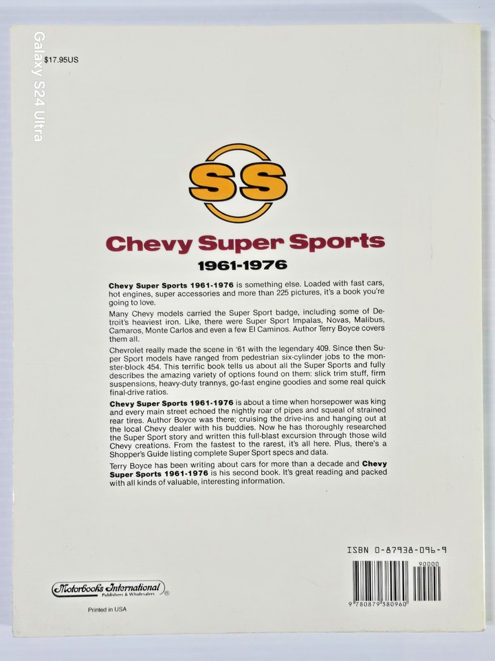 Chevy Super Sports, 1961-1976 by Boyce, Terry Nova, SS, Chevelle ...