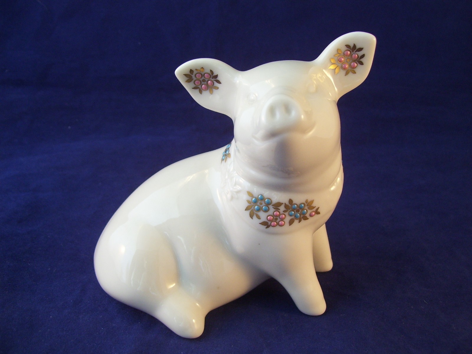Lenox China Jewels Collection Porcelain Pig Figurine Enamel Floral ...