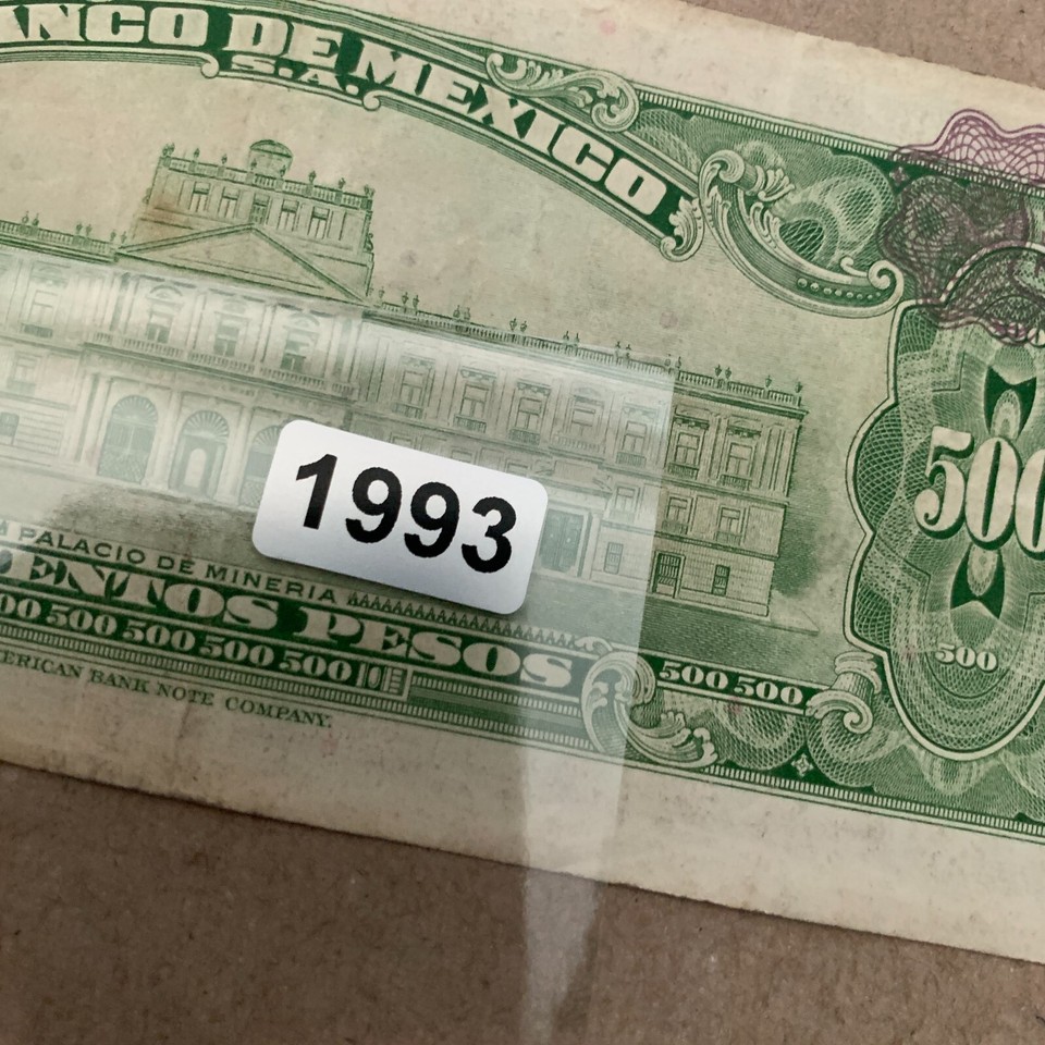 🇲🇽 Mexico 500 Pesos Banknote 1978 VF Mexican Currency Paper Money ...