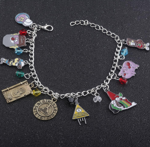 Gravity Falls Bill Cipher Bracelets Metal Pendants Sets Charms Enamel ...