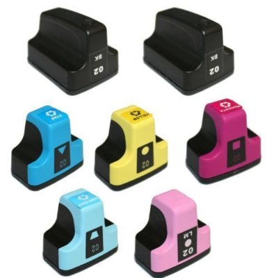 7 Ink Cartridges Comp HP 02 XL for PhotoSmart C7180 D7460 D7160 02XL | eBay