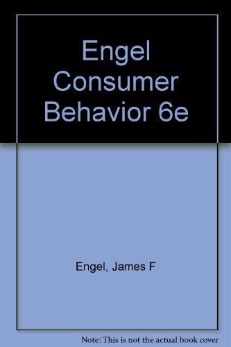 Engel Consumer Behavior 6e By James F Engel 9780030229794| eBay