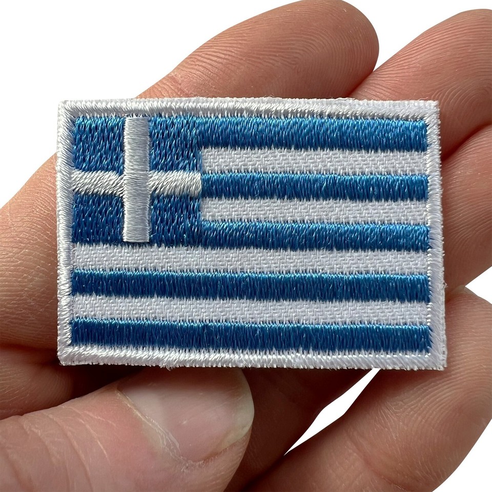 Mini Greece Flag Patch Iron Sew On Clothes Bag Hat Small Greek ...