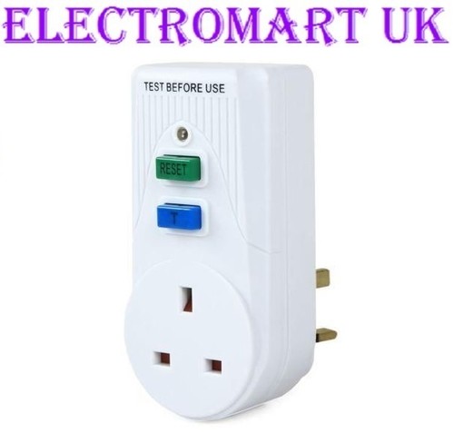 PLUG IN 13A RCD CIRCUIT BREAKER POWER SAFETY SOCKET TEST RESET SWITCH ...