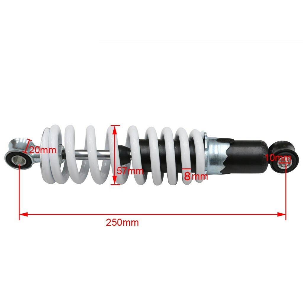 2x 250mm 10" Rear Shock Absorber Suspension Go Kart ATV Quad Tricycle 4 ...