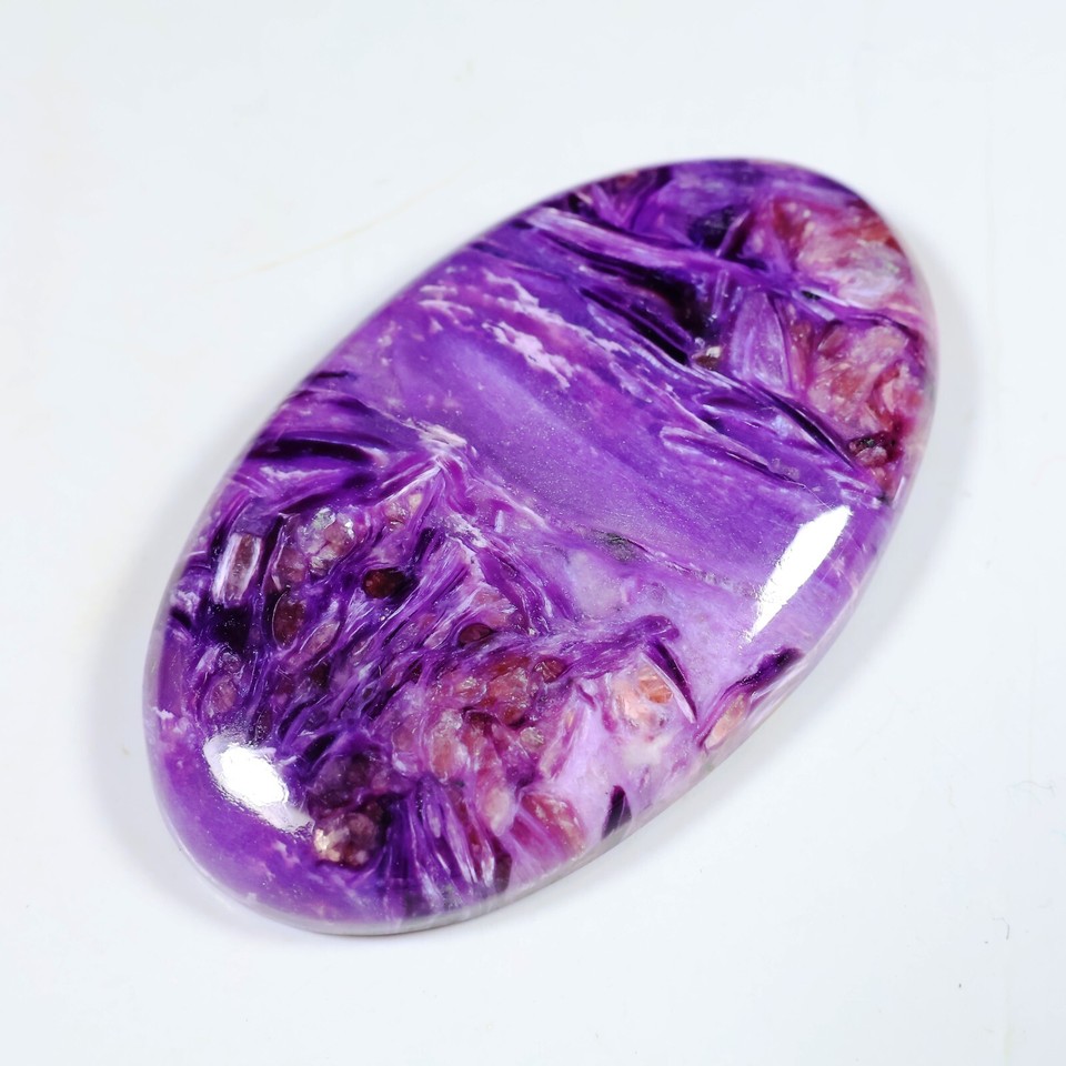 RARE NATURAL HIGH QUALITY PINK PURPLE CHAROITE OVAL CABOCHON GEMSTONE ...