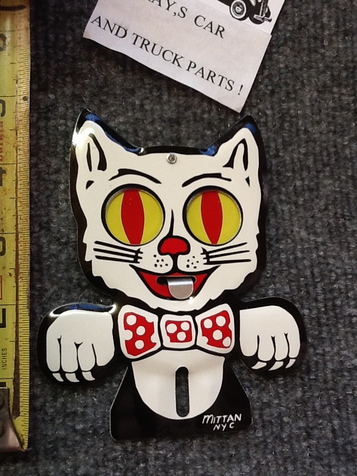 Cat License Plate Topper Vintage Style - Aluminum, With Wagging Tongue ...