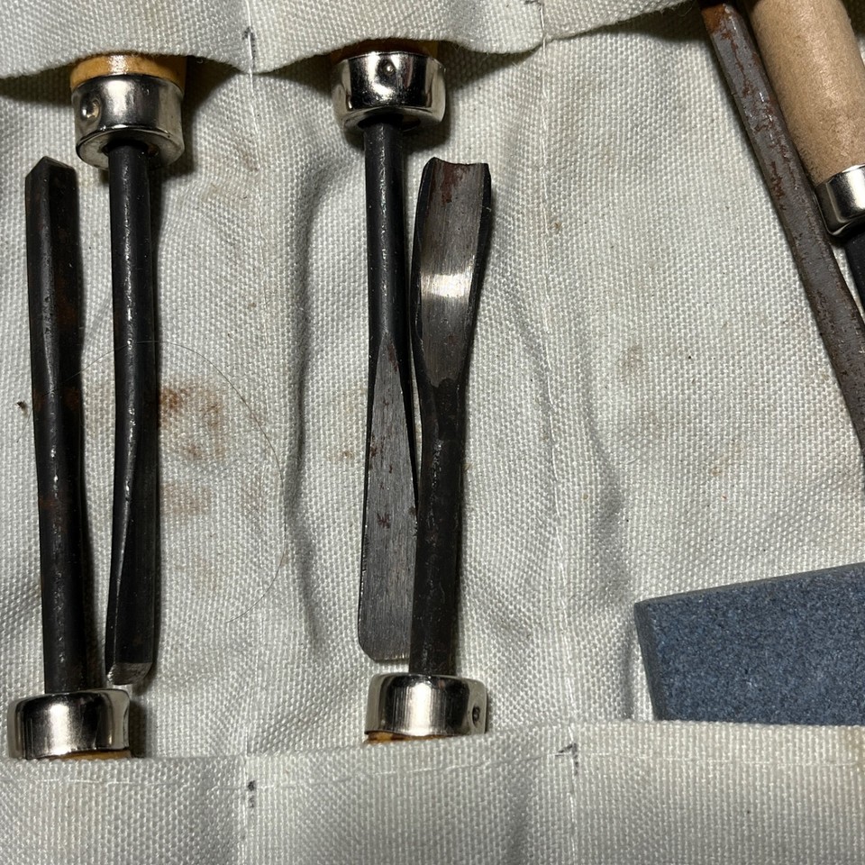 14 pc HSS Wood Chisel Set Woodworking Tools Carving Gouges & Stone | eBay