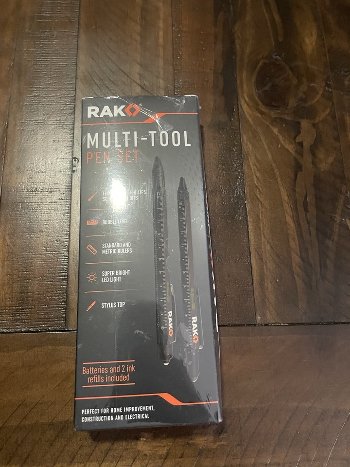 RAK Multi-Tool 2Pc Pen Set - LED Light,Touchscreen Stylus,Ruler, Brand ...