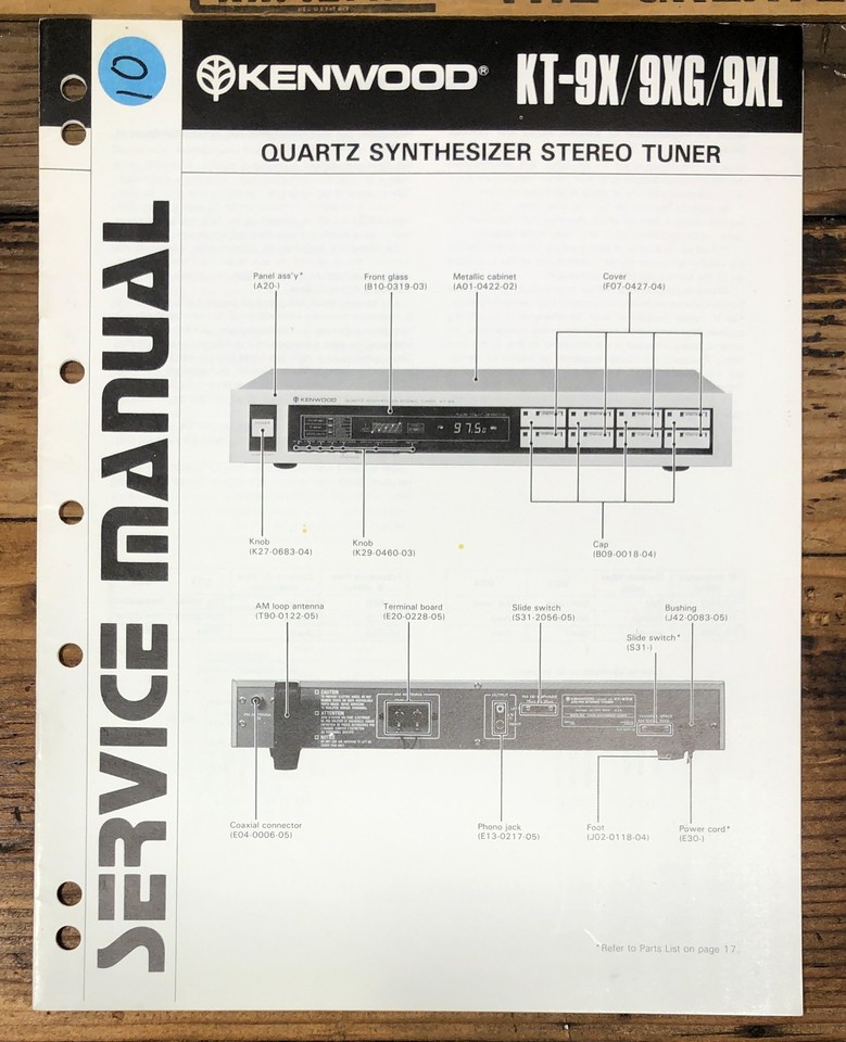 Kenwood KT-9X -9XG -9XL Tuner Service Manual *Original* | eBay