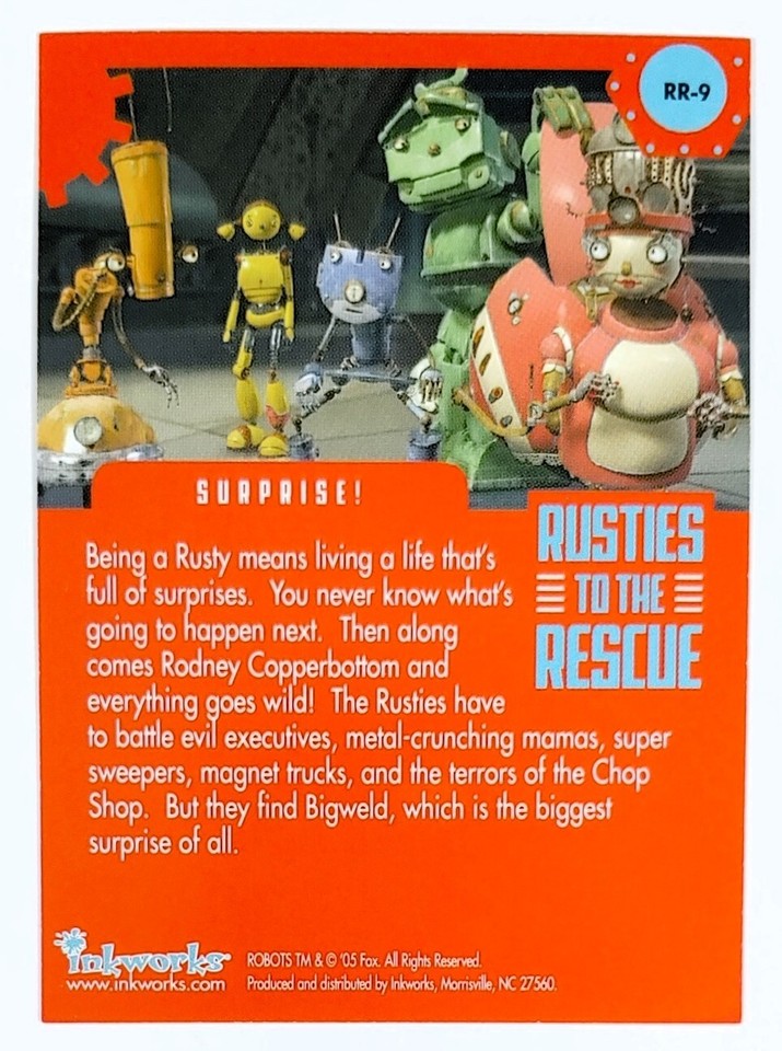 2005 Inkworks Robots The Movie #RR-9 Rusties To The Rescue Foil Insert ...