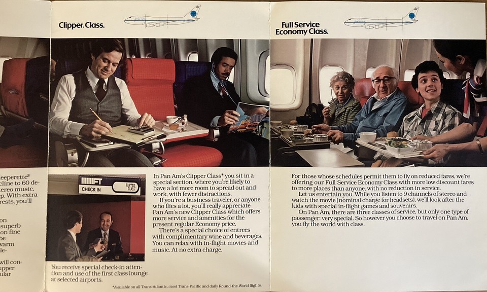1970s PAN AM AIRWAYS B747 CLIPPER CLASS BROCHURESTEWARDESS VINTAGE | eBay