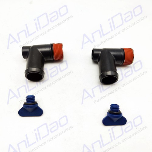 2Pcs MerCruiser Exhaust Manifold 90 Degree Fitting Drain Plug Elbow 22 ...