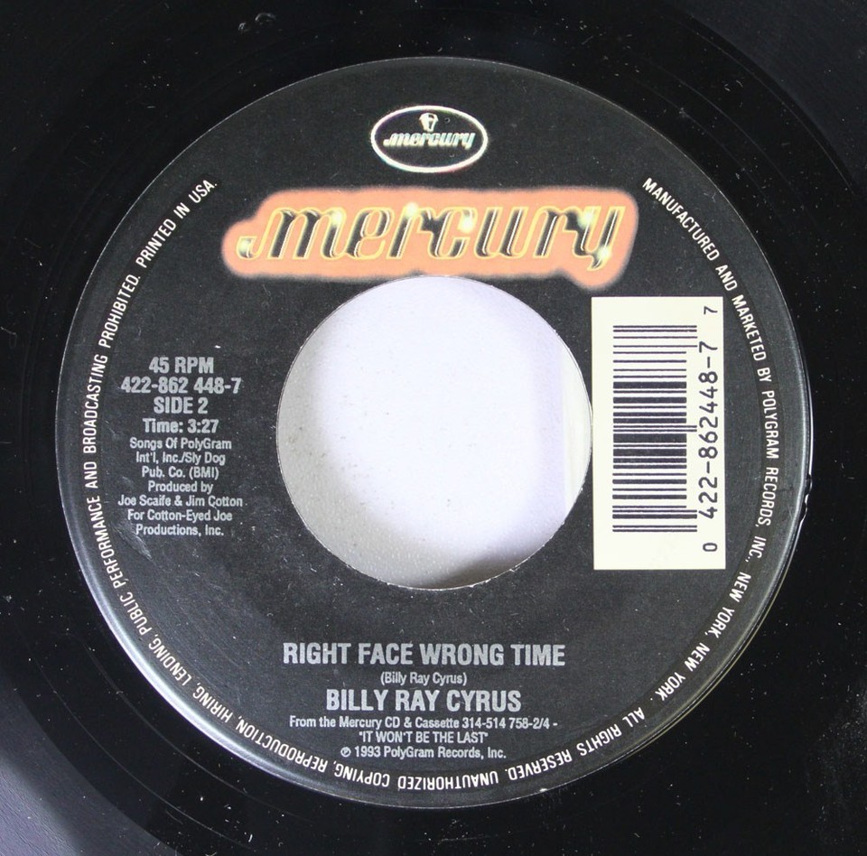 Country 45 Billy Ray Cyrus - In The Heart Of A Woman / Right Face Wrong ...