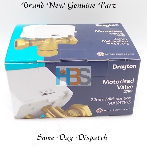DRAYTON 22MM 3 PORT MID POSITION VALVE 27101 MA1/679-3 REMOVABLE ...