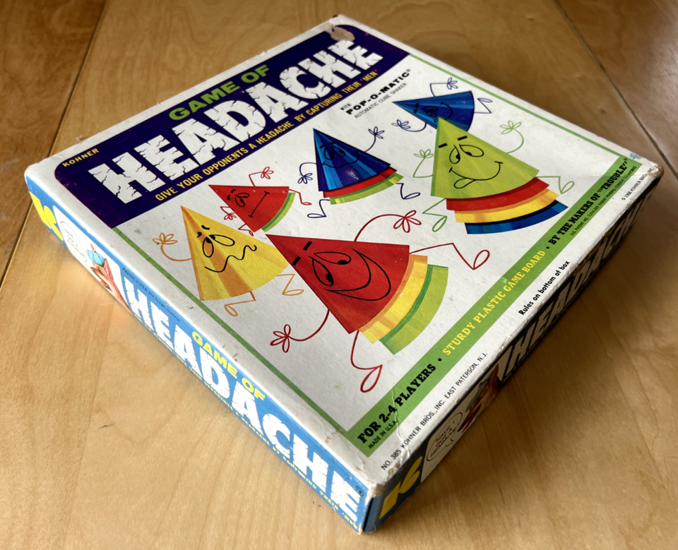 VINTAGE 1968 Game of Headache Board Game Gabriel Pop-O-Matic ...