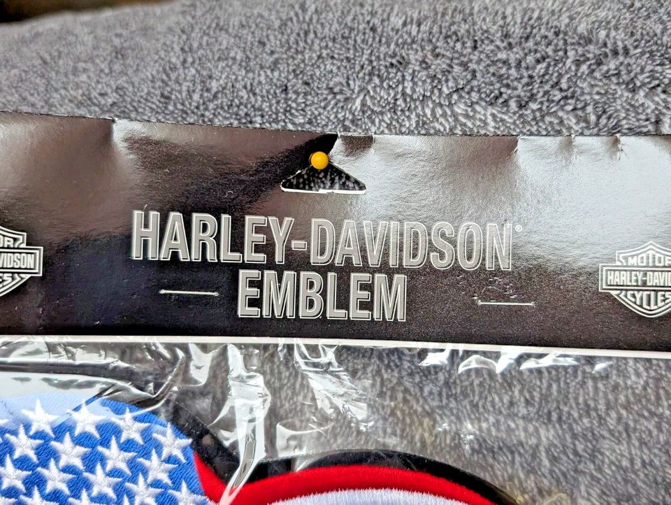 Sealed Global Harley Davidson Patch: HD Motor Cycle w/ Eagle & Flag 10 ...