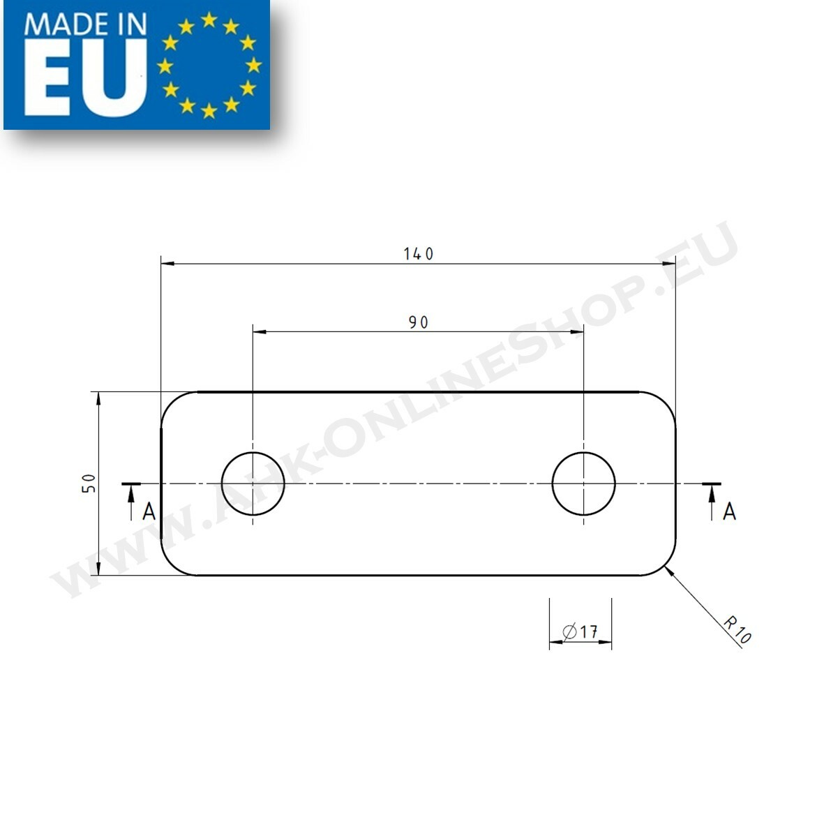 Heavy Duty Towbar Tow Ball Extension 75 mm Spacer Block 2 hole 90 mm ...