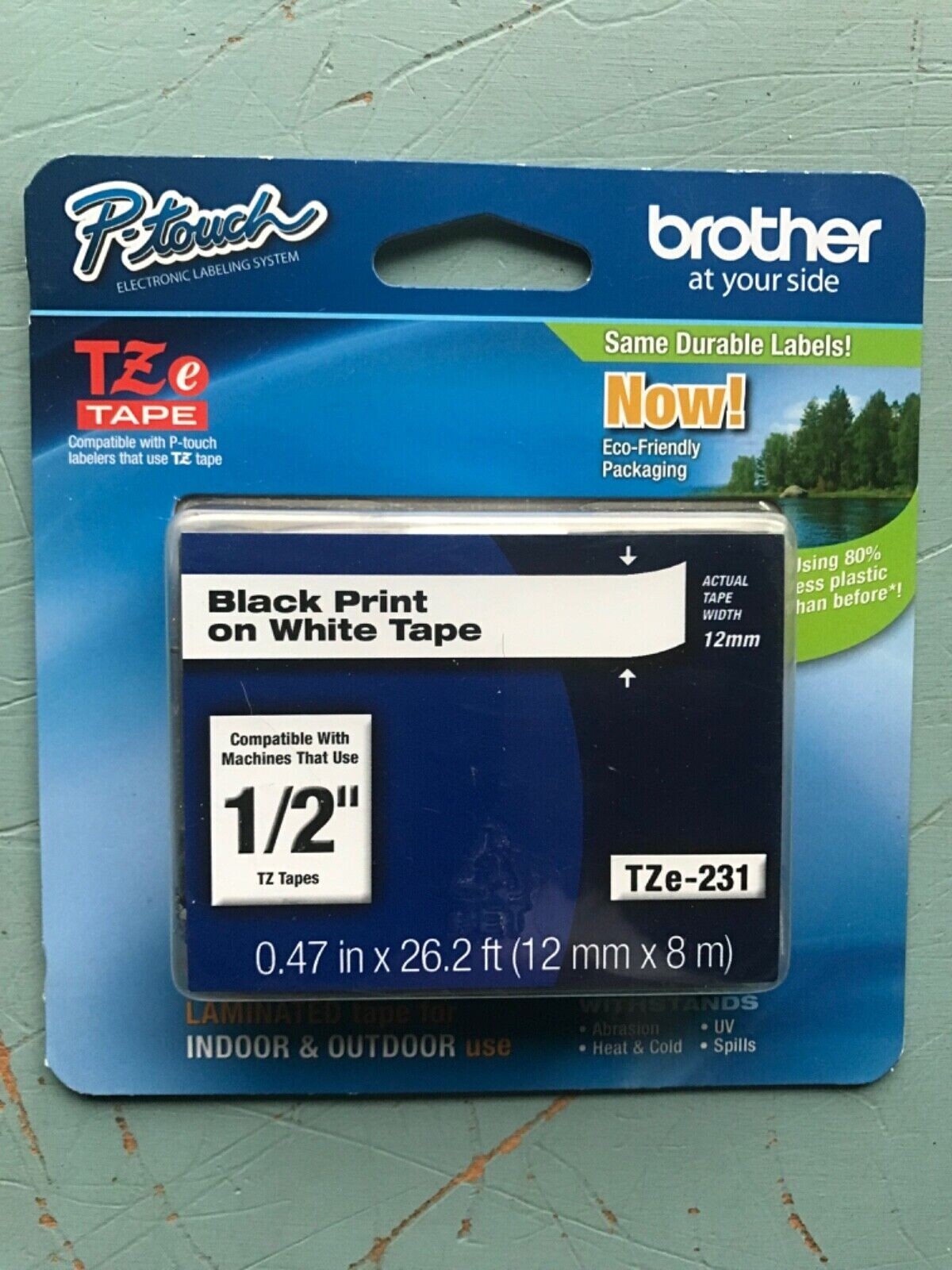 Genuine Brother TZe-231, 1/2" Black on White P-Touch TZ tape | NEW ...