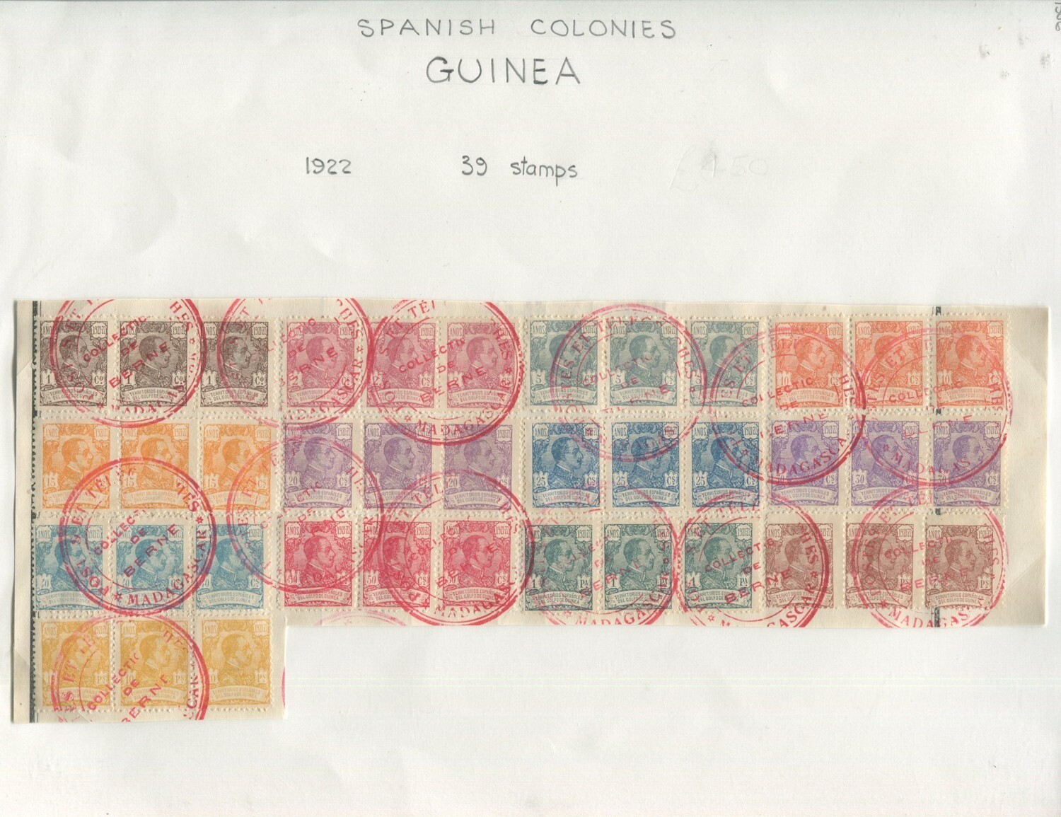SPAIN GUINEA MADAGASCAR UPU SPECIMENS KING ALFONSO 13th 1922 | eBay