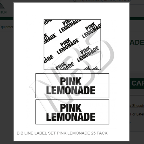 BIB LINE LABEL SET PINK LEMONADE 25 PACK # CP051599 | eBay
