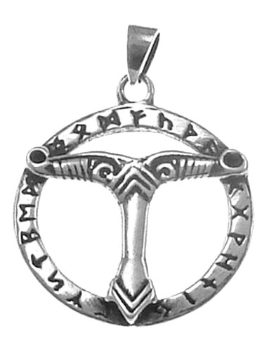 Irminsul Runen Weltsäule Anhänger 925Silber Wikinger Germanen ...