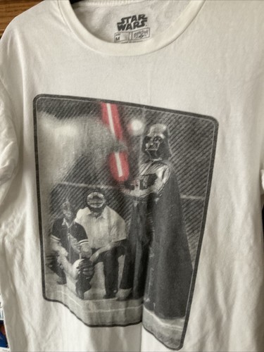 Star Wars Darth Vader Baseball White T-Shirt Size Medium | eBay
