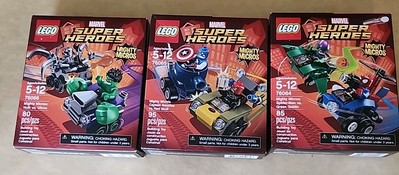 New Sealed Set of 3 LEGO Super Heroes Mighty Micros Marvel - 76064 ...