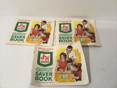 Lot of 3 VINTAGE S & H GREEN STAMPS UNUSED QUICK SAVER BOOK | eBay
