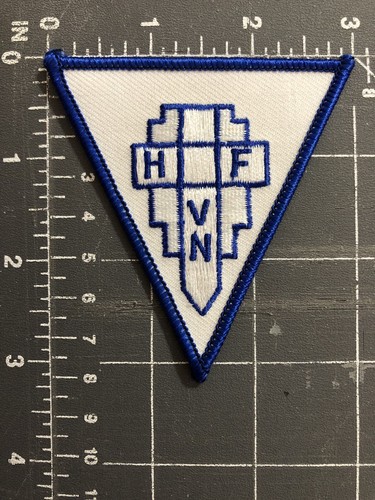 Vintage HFVN H.F.V.N. HF VN Cross Logo Patch Triangle Blue White ...