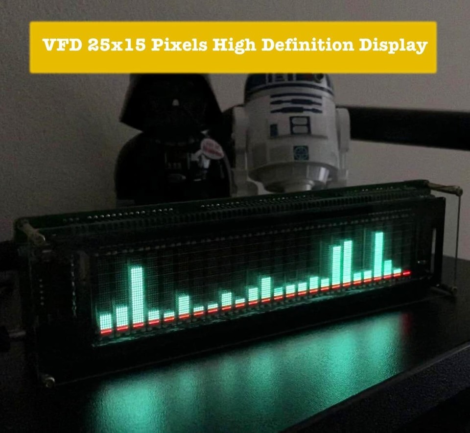 AK2515 Pro Audio Spectrum Analyzer, VFD Display Music Sound Visualizer ...