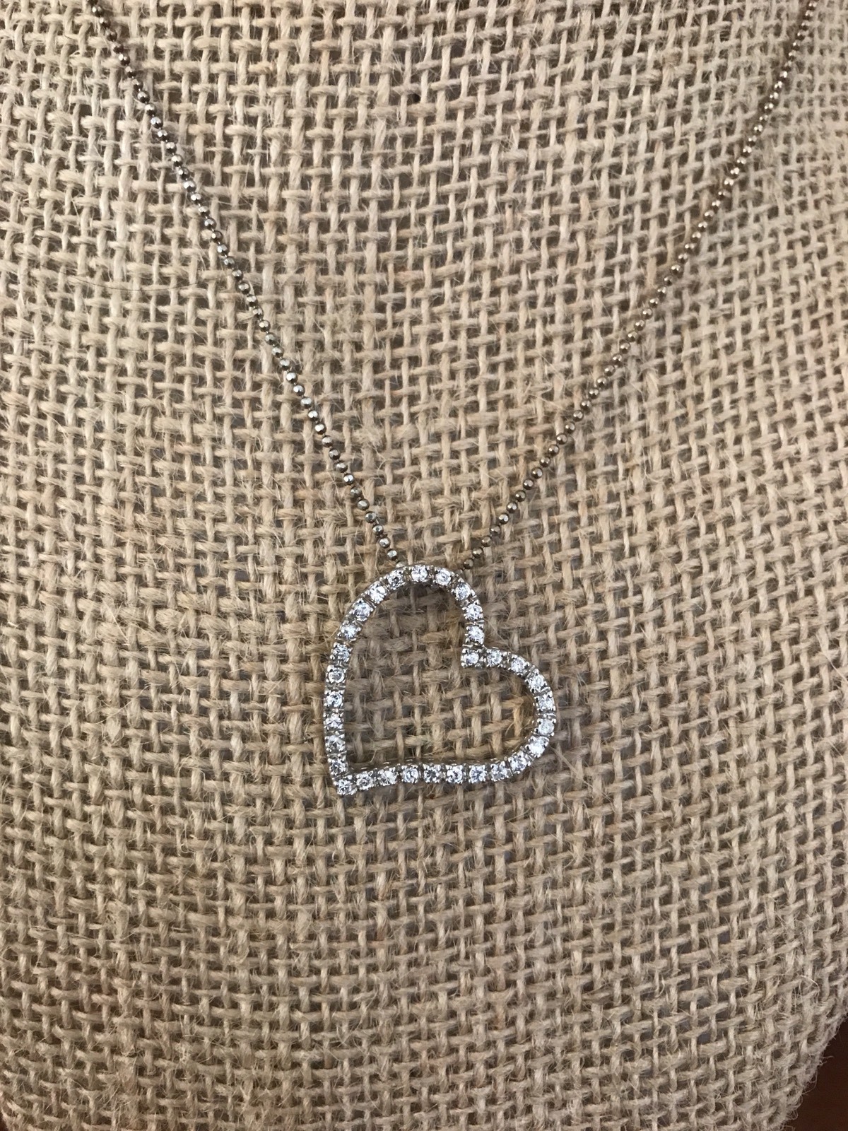 Sterling Silver Rhinestone Heart Pendant Necklace Earrings Set | eBay