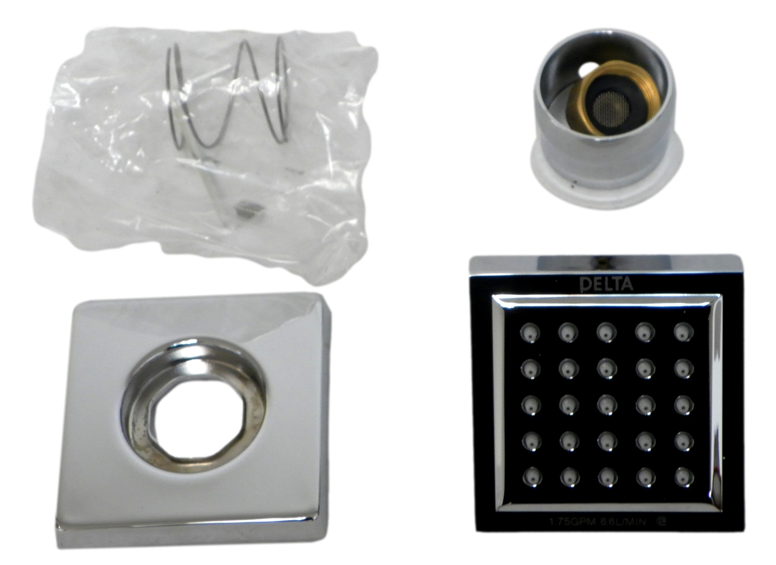 Delta 50150-PR Singolo Funzione Quadrato Rubinetto Doccia Corpo Spray ...