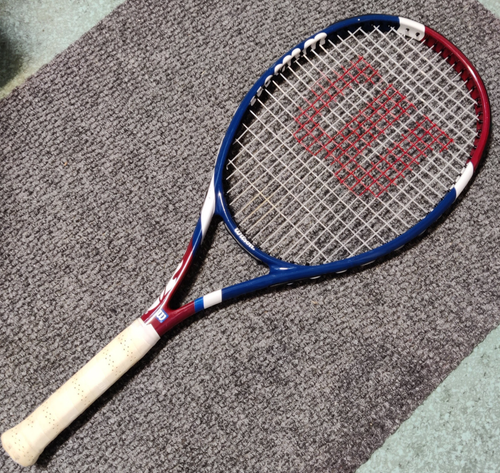 Wilson U.S. OPEN Tennis Racquet Red White & Blue Grip: 4 3/8 Inch L3 ...