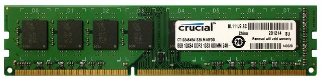 Crucial 8 GB DIMM 1333 MHz DDR3 Memory (CT102464BA1339) for sale online ...