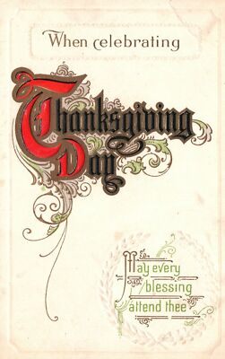 Vintage Postcard 1910's When Celebrating Thanksgiving Day Greetings ...