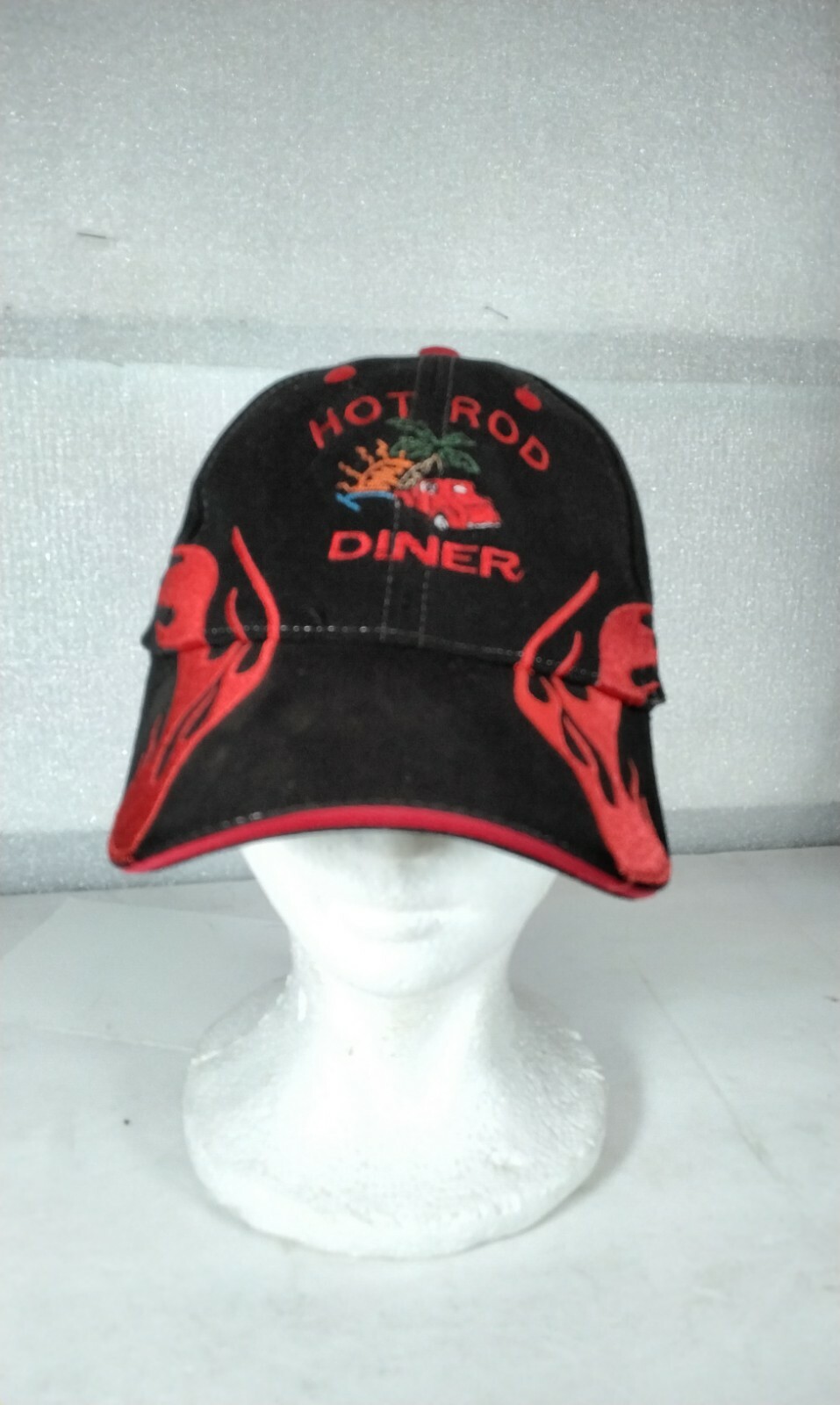 HOT ROD DINER HAT Quality Black/Red adj. embroidered Man Cave HOT ROD ...