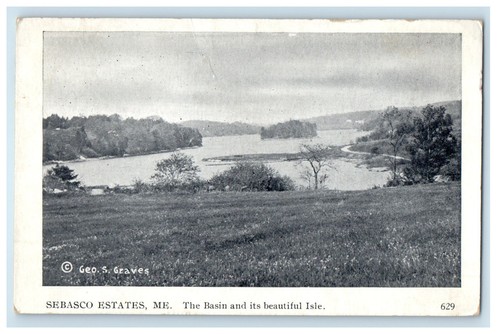 1935 Basin and Its Beautiful Isle Sebasco Estates, Maine ME Vintage ...