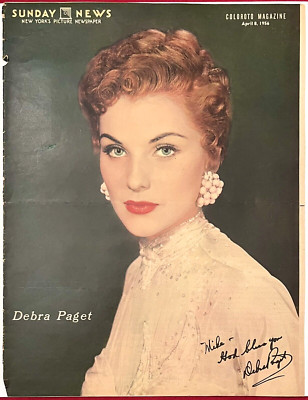 Debra Paget Signed 10.5x13.5 Magazine Cover Photo Ten Commandments ...