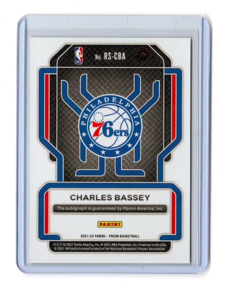 Charles Bassey 2021-22 Panini Prizm Rookie Autograph Auto RC 76ers RS ...