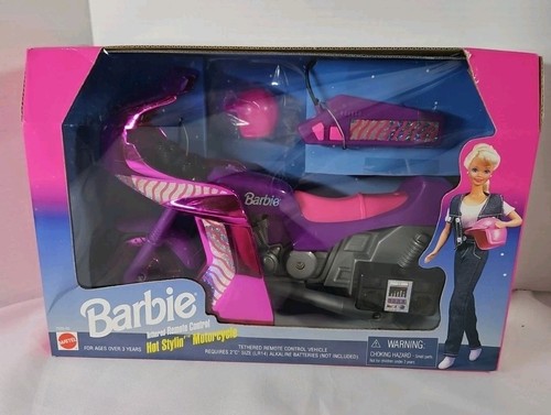 Vintage Mattel 1998 Barbie Tethered Remote Control Motorcycle New in ...