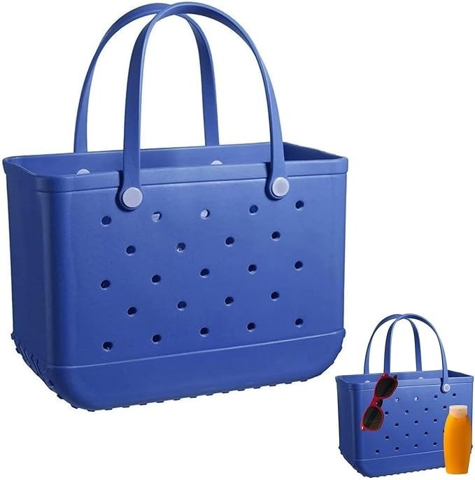 XL Beach Bag-Waterproof Rubber Beach Bag-Washable Open Tote Bag Durable ...