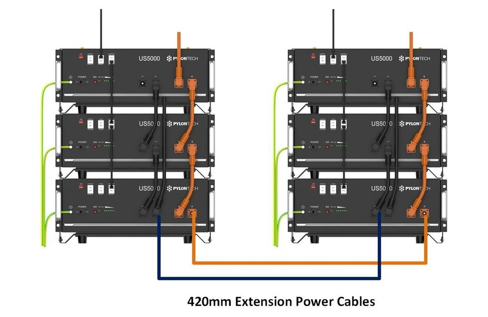 Pylontech Set of Long Link Cables 520mm, BMS Cable, Lithium Batteries ...