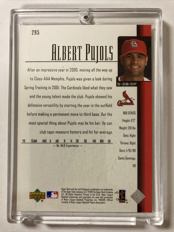 Albert Pujols 2001 Upper Deck Star Rookie Rookie Card #295 in screwdown ...