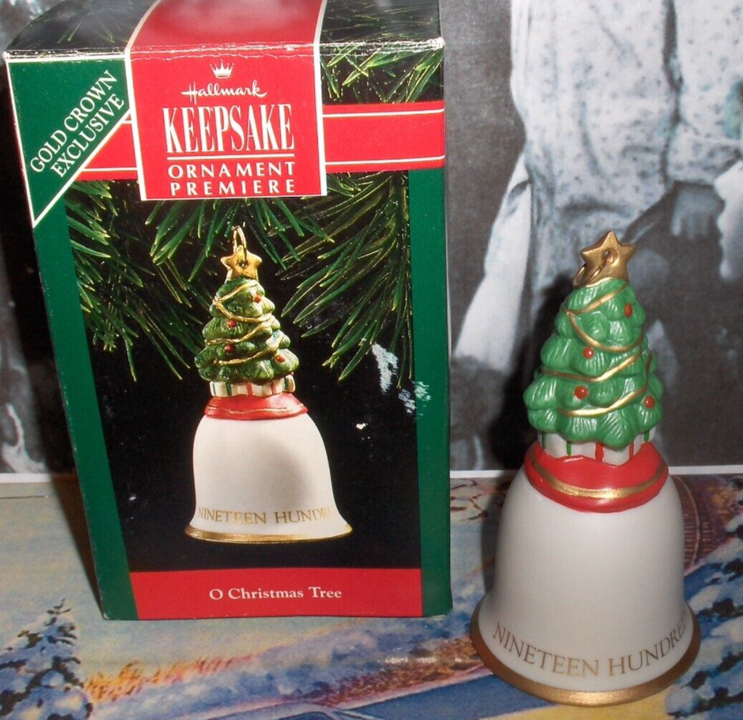 O Christmas Tree`1992`Porcelain Tree Crafted On Top Of Bell,Hallmark ...