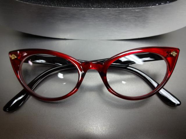 CLASSIC VINTAGE RETRO 60s CAT EYE Style Clear Lens EYE GLASSES Red ...