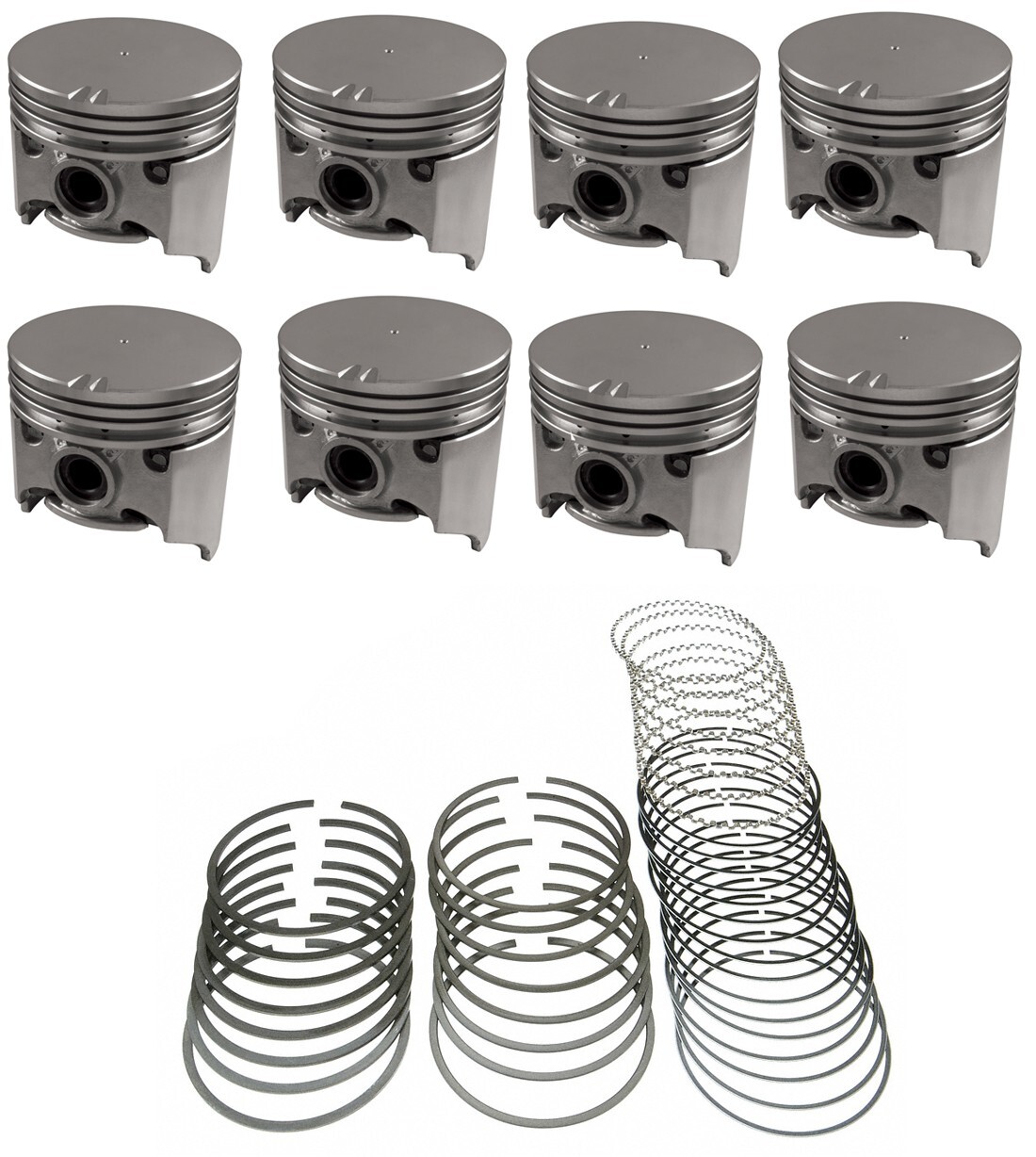 NEW Pistons Flat Top Set/8+CAST Rings for Oldsmobile/Olds 371 V8 1957 ...