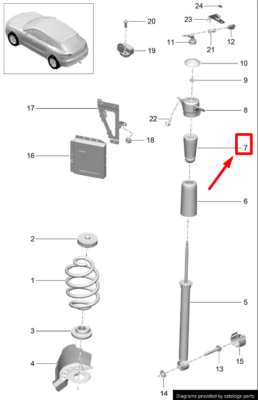 PORSCHE MACAN 95B Shock Absorber Ruber Stop 95B512131C 95B.512.131.C ...