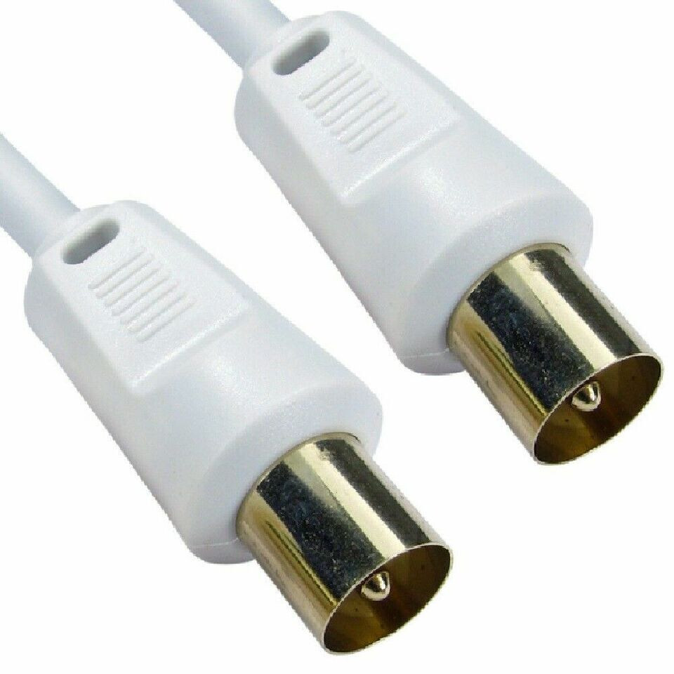 Coaxial TV Aerial Cable Extension RF Fly Lead Digital Male to Male Coax ...