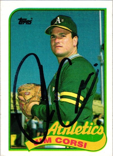 Jim Corsi #292 Signed 1989 Topps MLB Baseball Card Oakland A's AUTO RIP ...